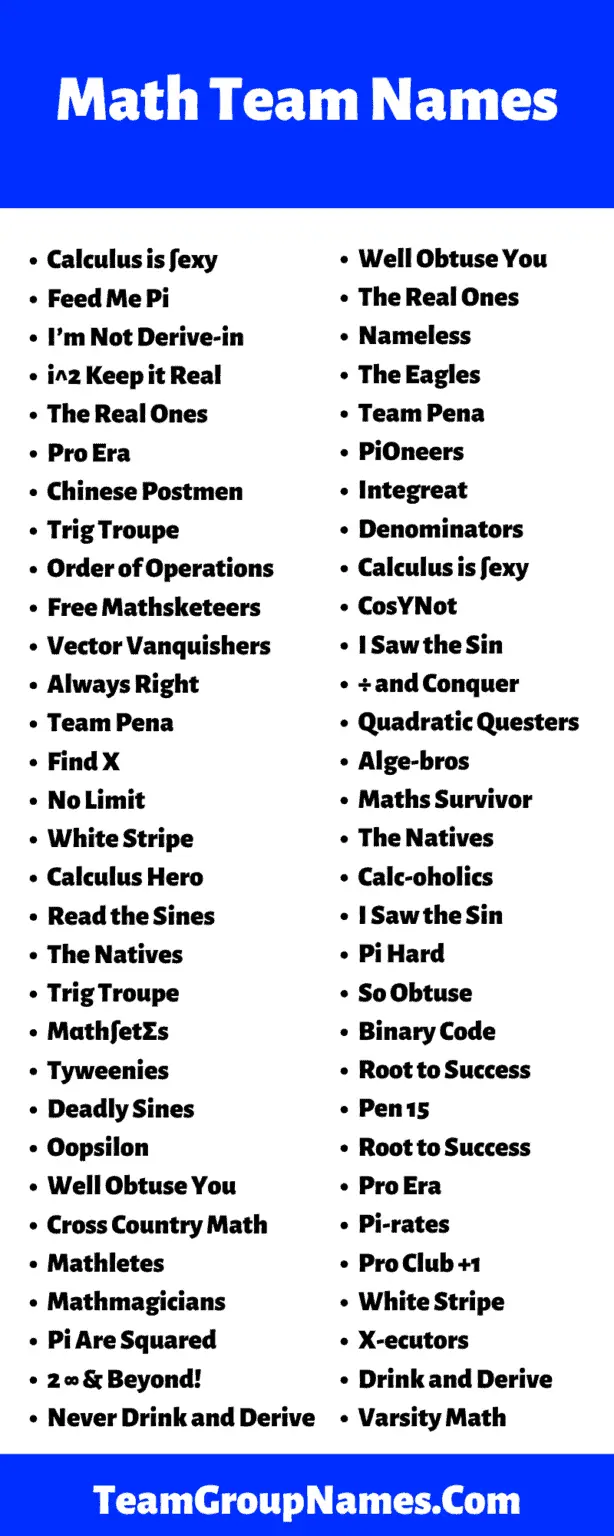 650+ Math Team Names For Your Groups and Clubs
