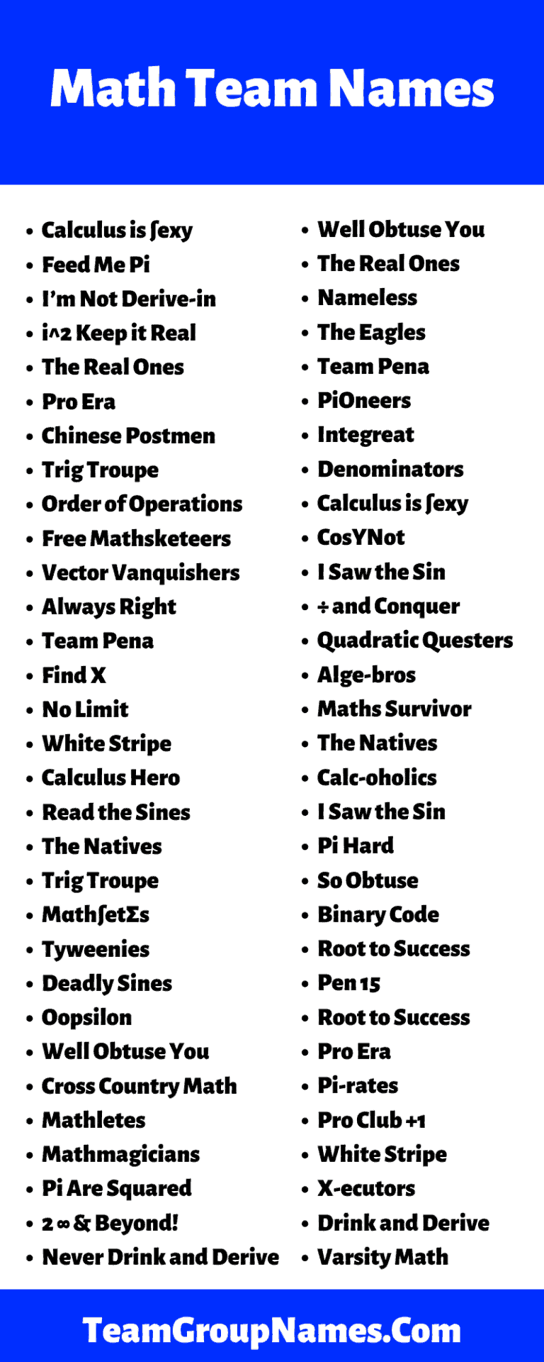 650+ Math Team Names For Your Groups and Clubs