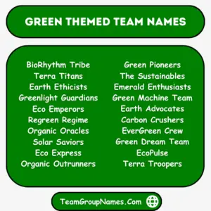 650+ Green Team Names For Groups and Teams With Green