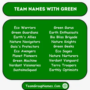 650+ Green Team Names For Groups and Teams With Green