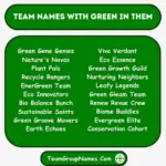 650+ Green Team Names For Groups and Teams With Green