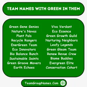 650+ Green Team Names For Groups and Teams With Green