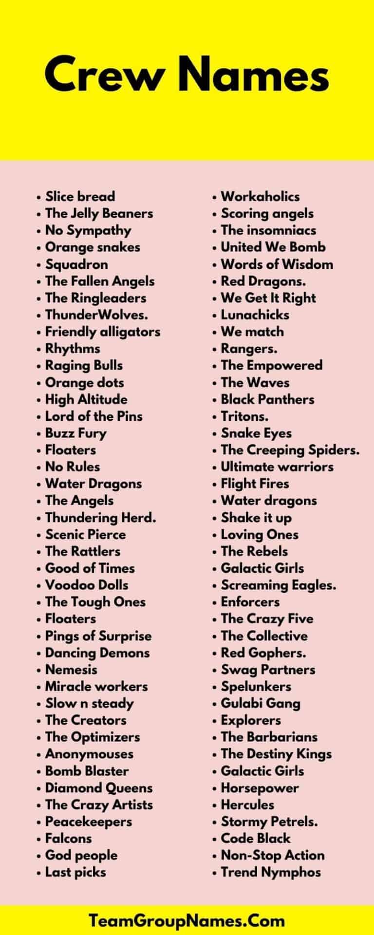 650+ Crew Names [Cool, Good, Unique, Funny, Badass]