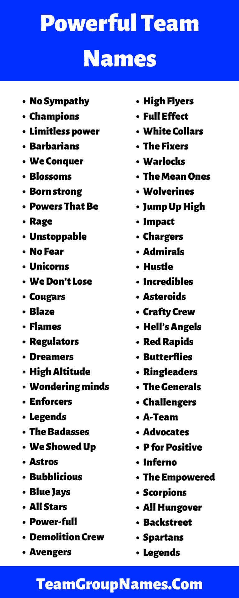 750+ Strong and Powerful Team Names to Inspire Your Group