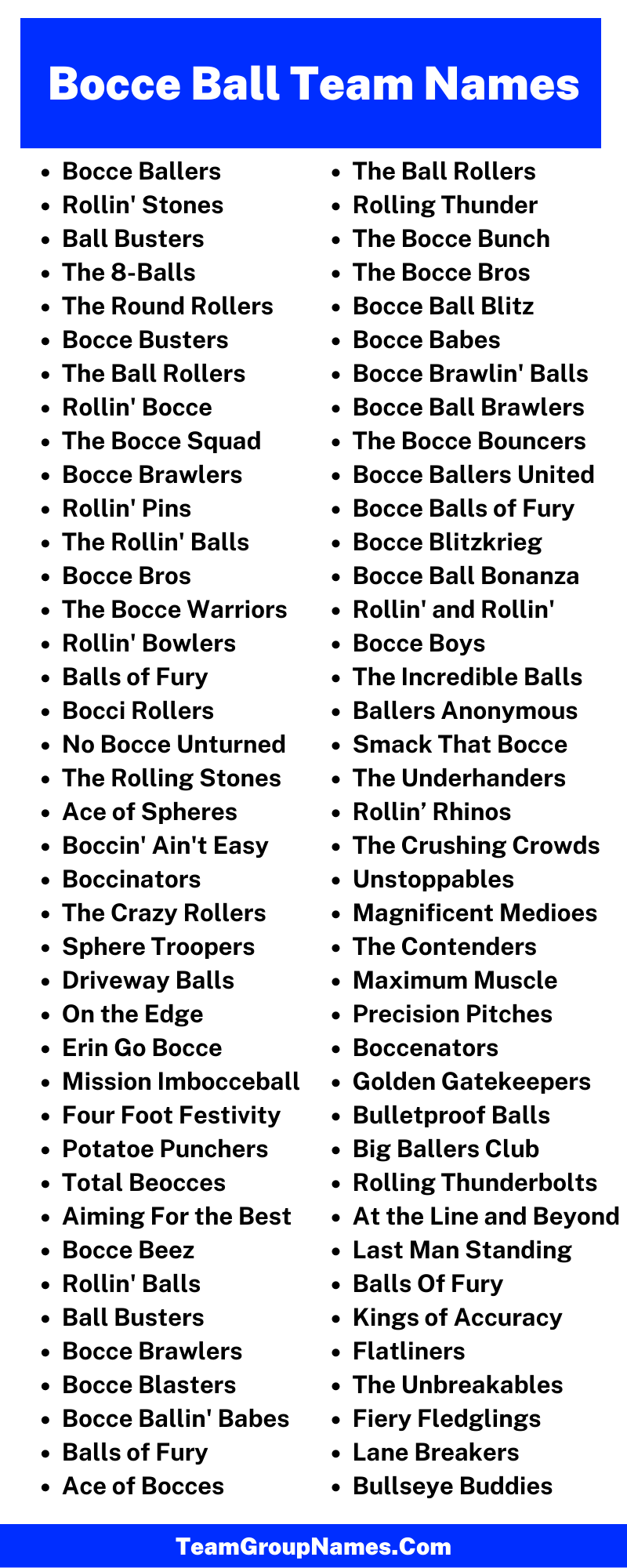 450+ Bocce Ball Team Names to Give You Inspiration