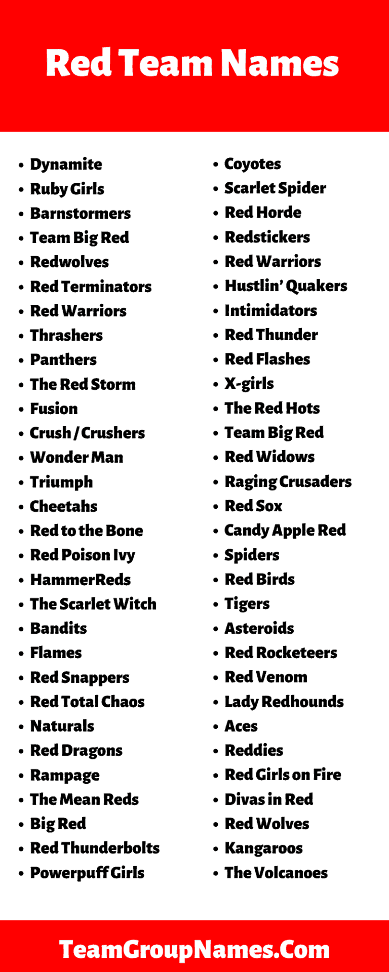 400+ Red Team Names - Cool, Good, Best, Funny Name Ideas
