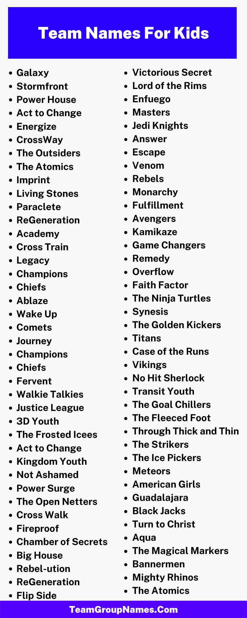 550+ Team Names For Kids & Group Names Ideas in 2024