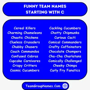 350+ Team Names That Start With C