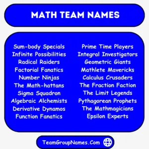 650+ Math Team Names For Your Groups and Clubs