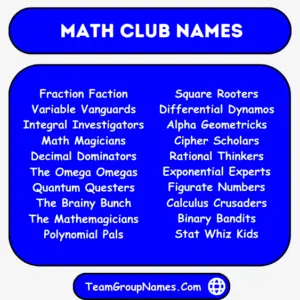 650+ Math Team Names For Your Groups and Clubs