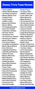 380+ Disney Trivia Team Names - Cool, Unique, Creative Team Name Ideas