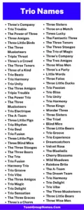 750+ Trio Names and Group Names for Three People