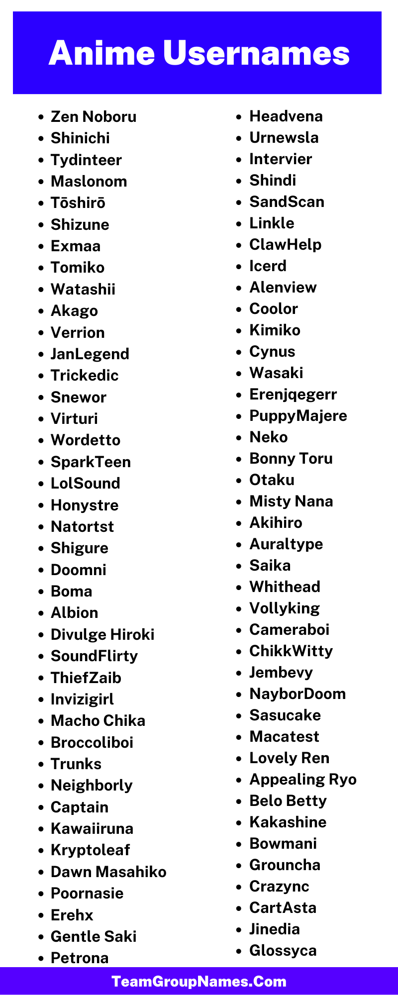 492+ Anime Usernames That'll Make You Stand Out
