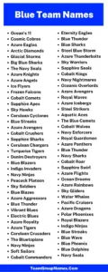 650+ Blue Team Names for Your Group, Club and Squad