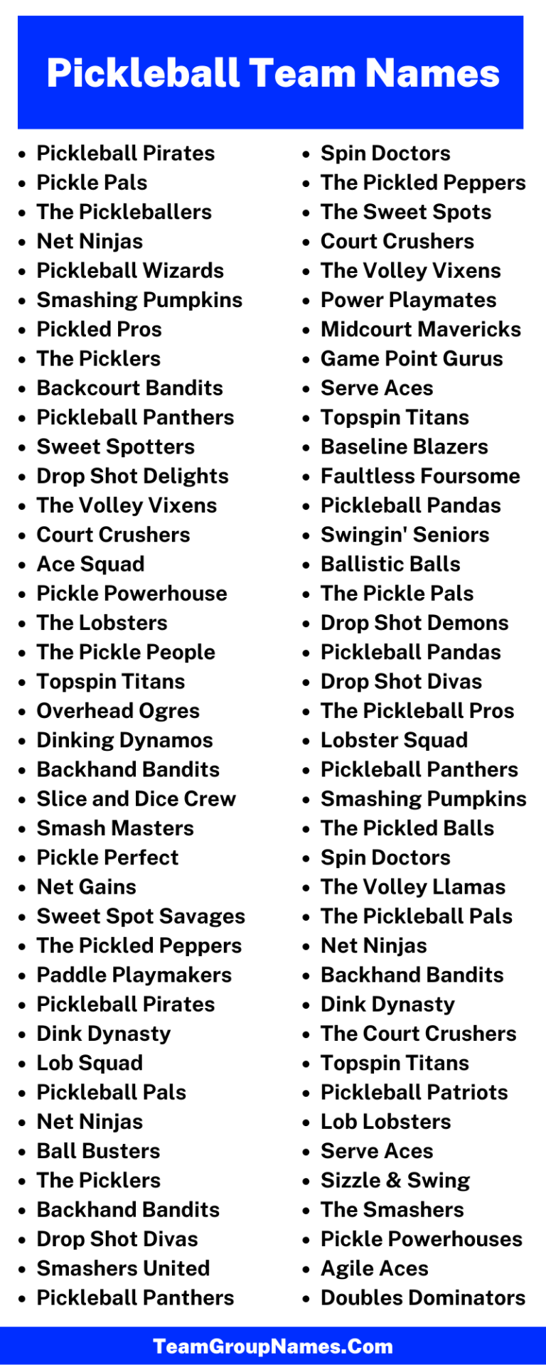 560+ Pickleball Team Names to Rule the Court