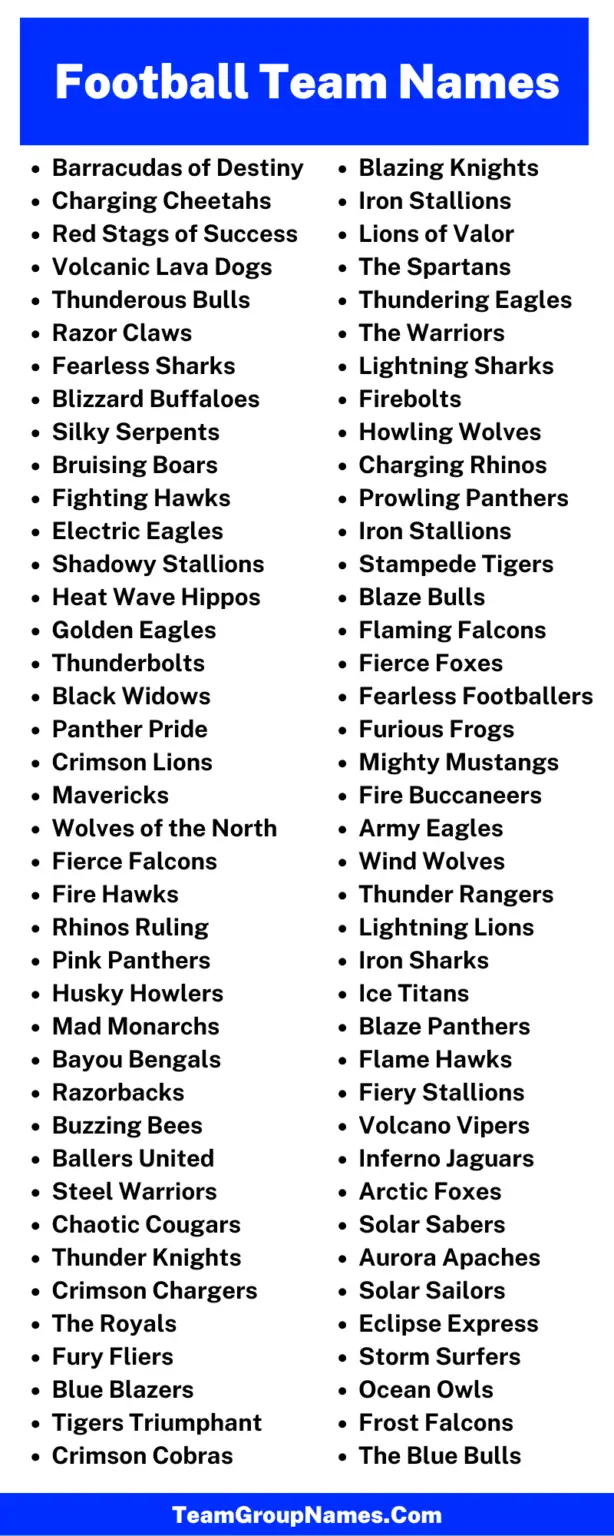 650+ Football Team Names to Make a Statement