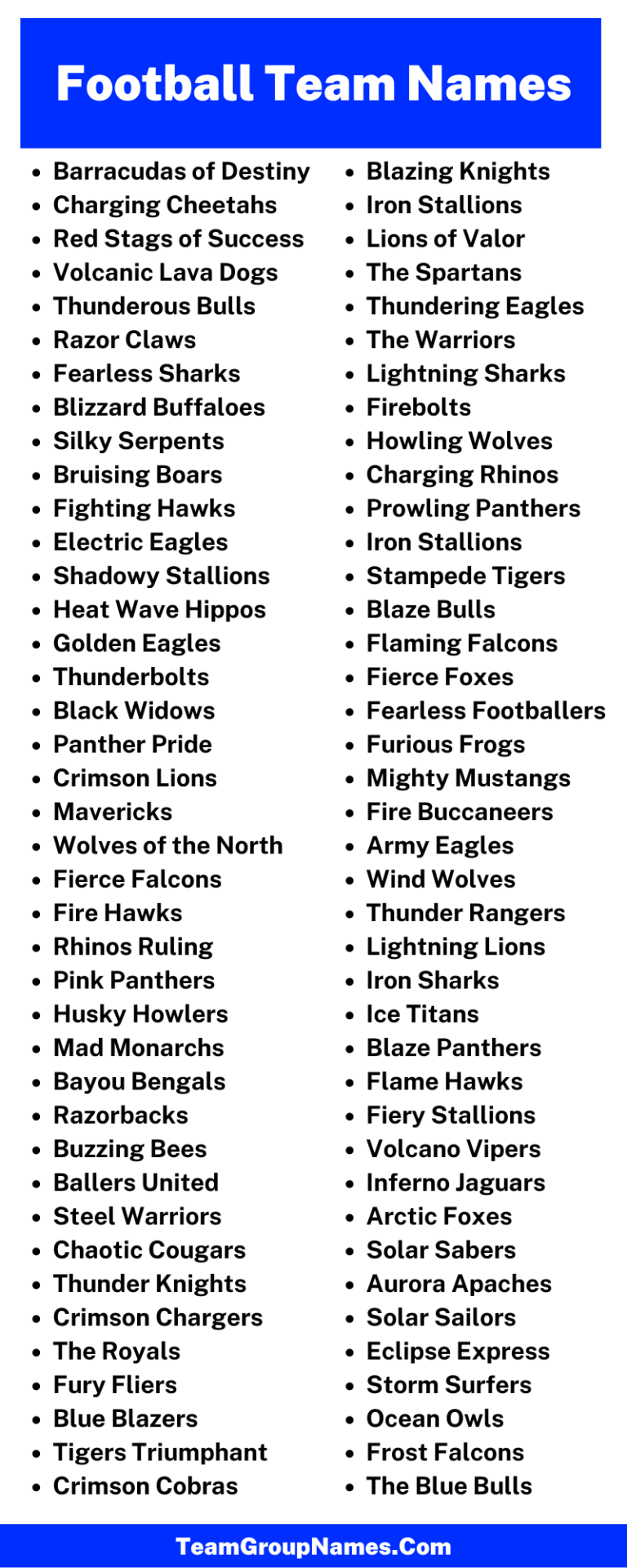 650+ Football Team Names to Make a Statement