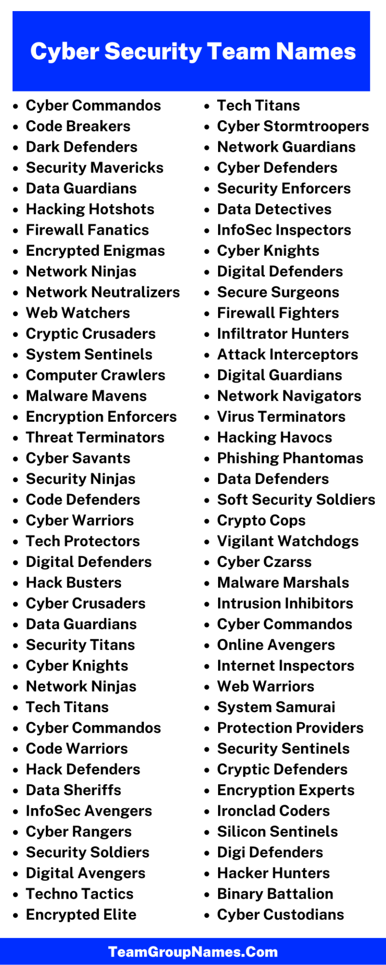 480+ Cyber Security Team Names - The Ultimate Guide