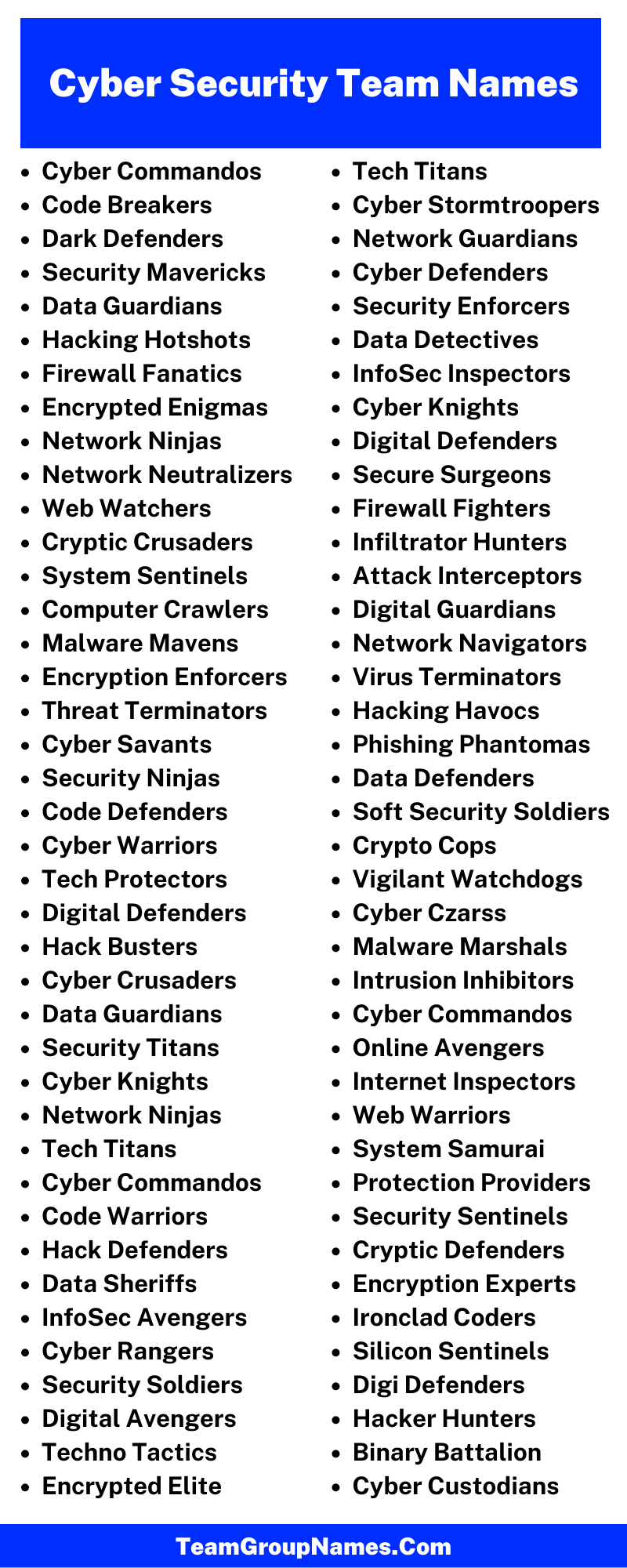 480+ Cyber Security Team Names - The Ultimate Guide