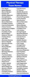 380+ Inspiring Physical Therapy Team Names to Motivate