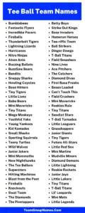 266+ Tee Ball Team Names to Make a Statement