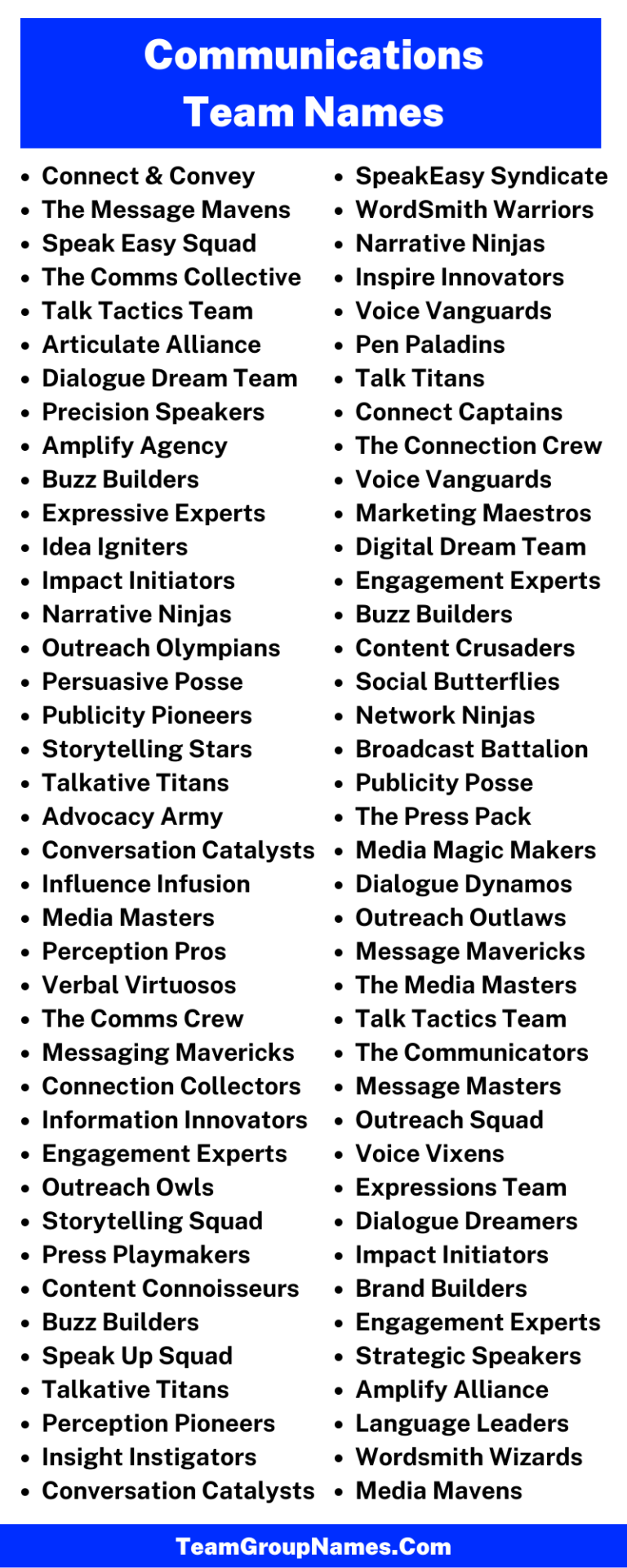 350+ Communications Team Names for High-Performing Teams
