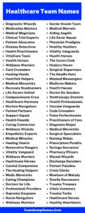 400+ Healthcare Team Names to Unite Your Medical Squad
