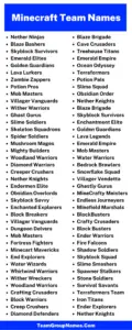 466+ Minecraft Team Names for Your Crew