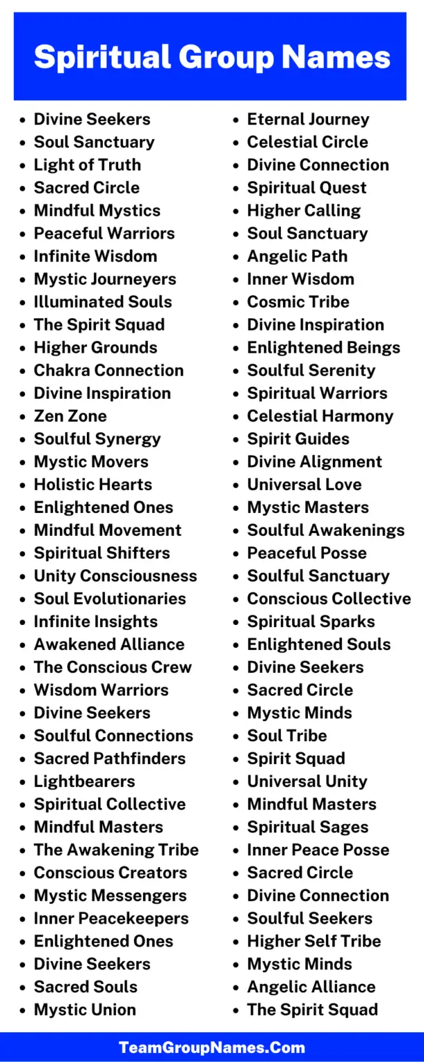 Spiritual Group Names (600+ Sacred & Soulful Ideas)