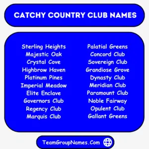 450+ Country Club Names to Inspire (Best, Catchy and Unique)