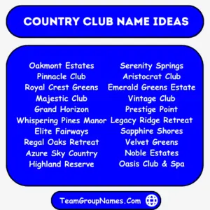 450+ Country Club Names to Inspire (Best, Catchy and Unique)