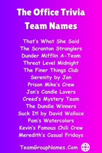 440+ The Office Trivia Team Names (Best, Funny, Creative Ideas)