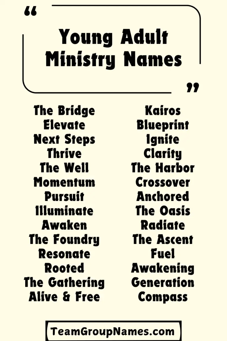 520+ Young Adult Ministry Names (Plus Ready-to-Use Ideas!)