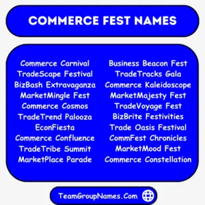 450+ Commerce Group Names (Best and Cool Ideas)