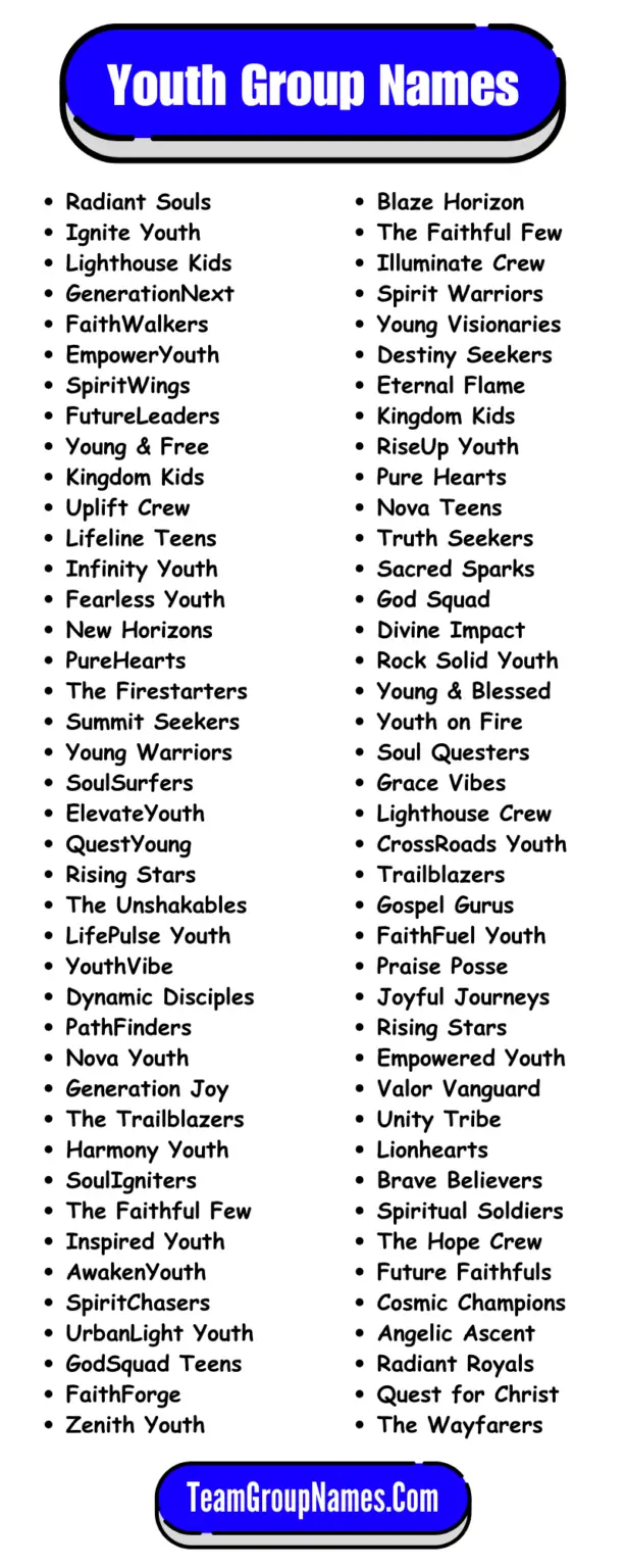 650+ Youth Group Names That Stand Out