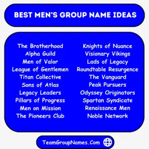 350+ Men's Group Names for Men's Circles, Clubs and Ministry