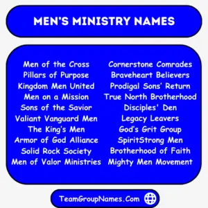 350+ Men's Group Names for Men's Circles, Clubs and Ministry