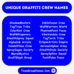 250+ Graffiti Crew Names for Your Squad