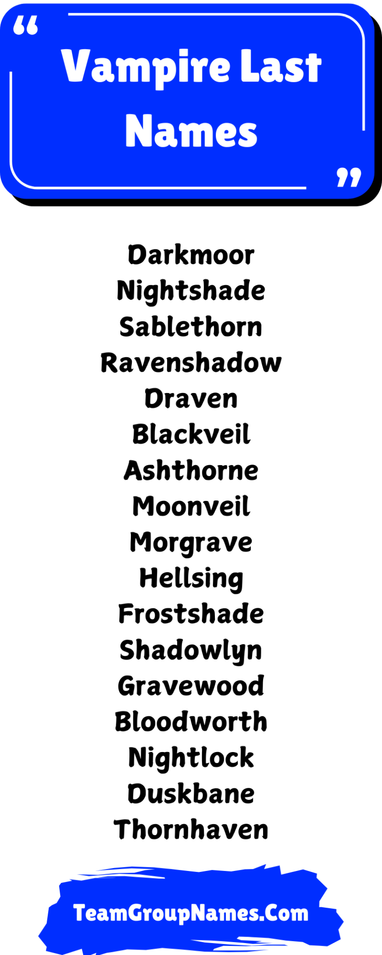 700+ Vampire Last Names, Family Names & Surnames