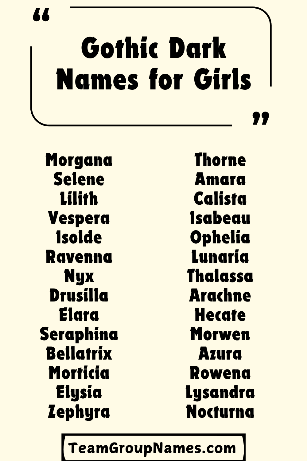 350+ Gothic Girl Names (Beautiful, Dark, and Mysterious)