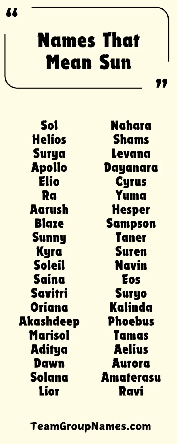350+ Names That Mean Sun or Sunlight for Your Little Ray Of Sunshine