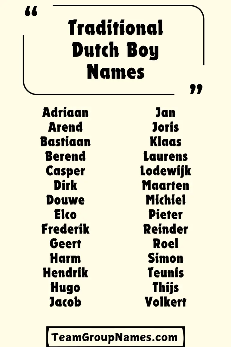 460+ Dutch Boy Names (Cool, Unique, and Meaningful Choices for Your ...