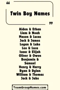 360+ Twin Boy Names - Amazing Pairs (From Classic to Cool!)